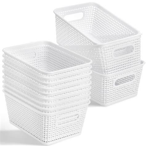 Nicunom 12 Pack Plastic Storage Baskets Small Pantry Organizer Basket