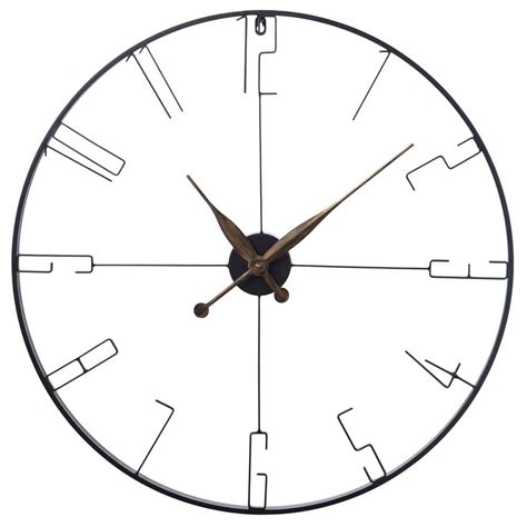 Stylecraft Black Analog Metal Wall Clock Dw74832ds The Home Depot
