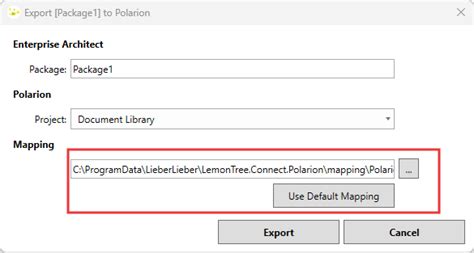 Mapping Configuration Lemontreeconnect Polarion