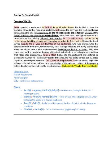 ola practice tutorial 14 01 practice qs tutorial 14 occupiers