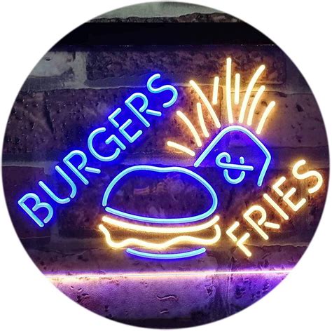 Buy Hamburgers Burgers Fries Led Neon Light Sign — Led T Works