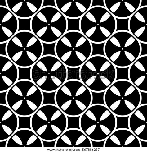 Vector Monochrome Seamless Pattern Simple Black Stock Vector Royalty