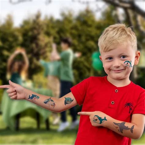 Tatuajes Tatto Temporales Adhesivos Infantiles Niños X10 Dinosaurio