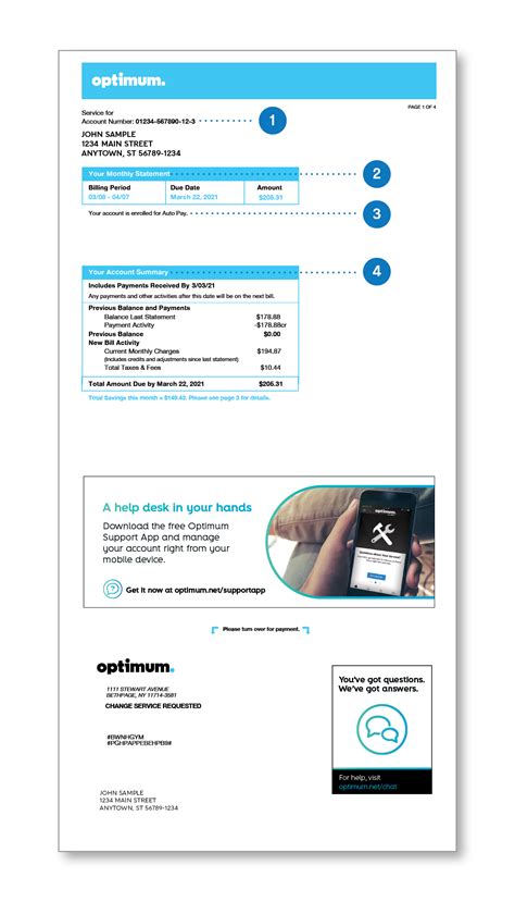Optimum How To Read Your Optimum Bill