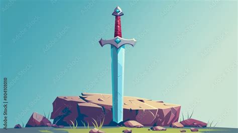 A Sword Stuck In Stone Arthur Kings Excalibur Weapon Game Design