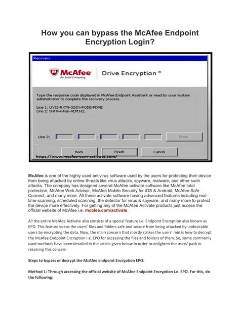 Ppt How You Can Bypass The Mcafee Endpoint Encryption Login Powerpoint Presentation Id11862522