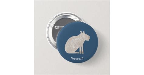 Cute Capybara Personalized Button Zazzle