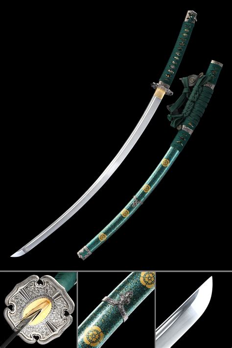 Odachi Sword Odachi Sword 1095 Carbon Steel With Teal Lacquer Saya