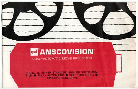 Gaf Anscovision Dual Automatic Movie Projector Instruction Super 8mm Or