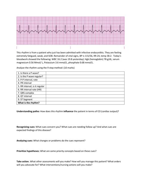 Ecg Rhythm Analysis And Endocarditis Patient Case Study