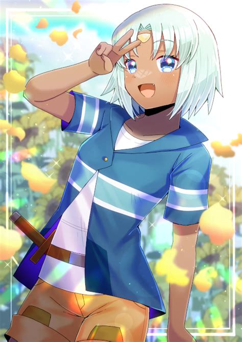 Safebooru 1girl D Arm Up Blue Eyes Blue Hair Blue Jacket Blurry