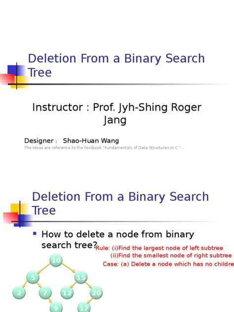 Deletion From A Binary Search Tree 4 Pps Pdf Areas Of Computer Science Theoretical