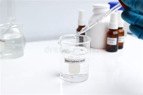 Beta Hydroxy Acid Is A Chemical Ingredient In Beauty Product Stock