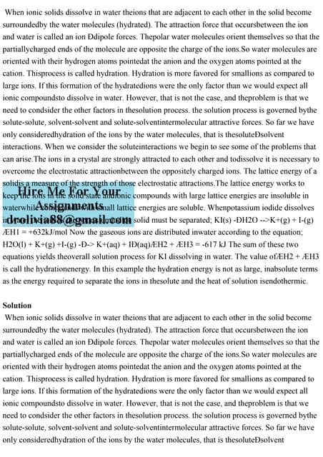 When Ionic Solids Dissolve In Water Theions That Are Adjacent To Each Pdf