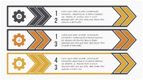 Gear Icon Infographic Template For Operational Processes Vector Design