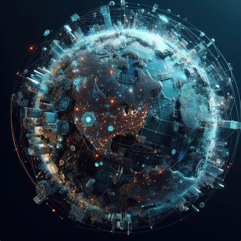 Premium Photo 3d The Subdermal Biomorphic Map Of The Planet World Map Global Social Network