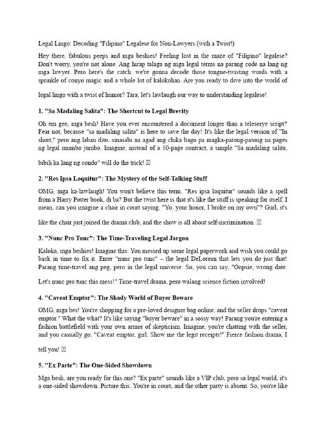 Legal Lingo Pdf Jargon Common Law