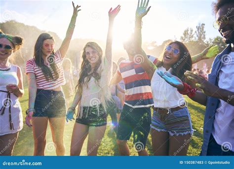 Party People Having Good Time In Festival Stock Image Image Of