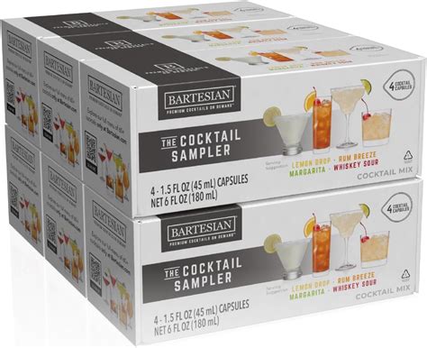 Bartesian Sampler 24 Pack For Cocktail Machine Home Bar Mixology Cocktails Mix
