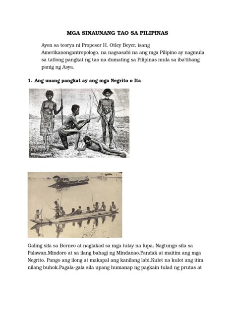 Mga Sinaunang Tao Sa Pilipinas Pdf