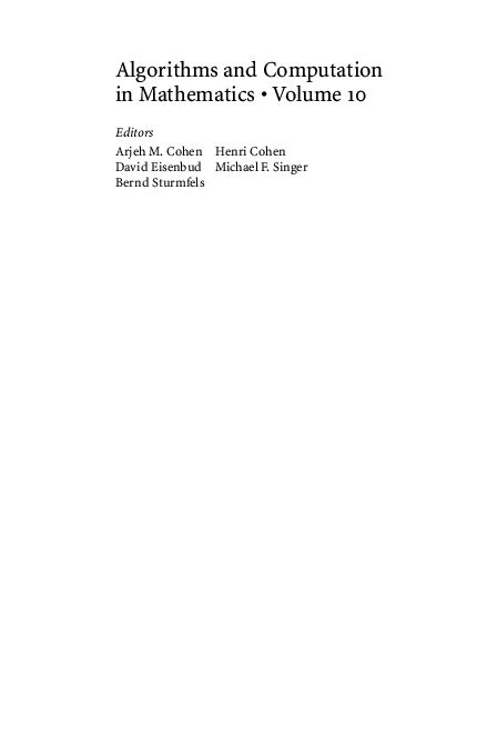 Pdf Algorithms In Real Algebraic Geometry