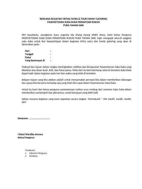 Rencana Kegiatan Tirtha Yatra Pdf