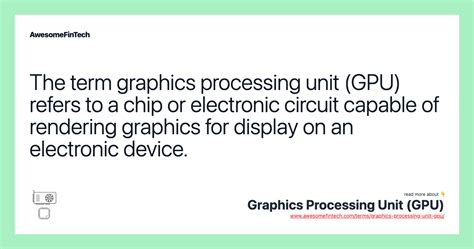 Graphics Processing Unit GPU AwesomeFinTech Blog