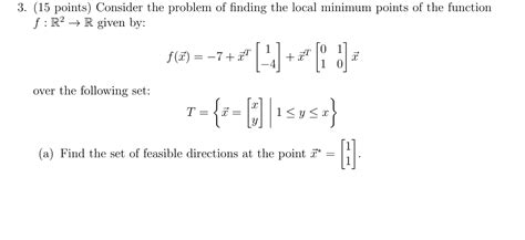solved 3 15 points consider the problem of finding the