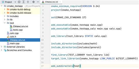 Quick CMake Tutorial CLion Documentation