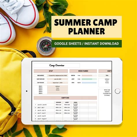 Ultimate Summer Camp Planner Spreadsheet Camp Expense Tracker Digital
