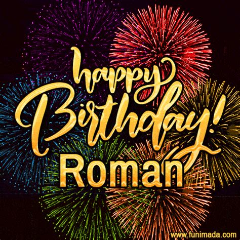 Colorful Fireworks Birthday Animation For Roman Download On