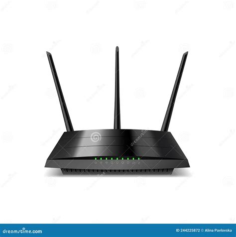 Wifi Router Realistic Wireless Broadband Modem With Antenna Ethernet