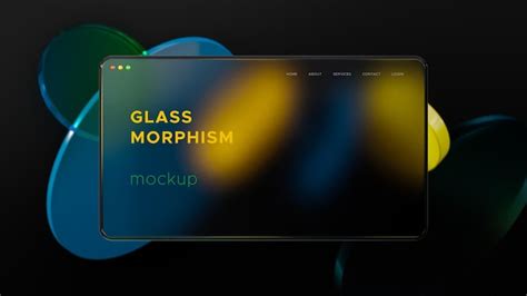 Premium Psd Modern Glass Morphism Gradient Mockup In Abstract Background
