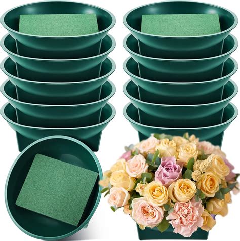 Sabary 12 Pack Large Size 6 3 Inch Floral Foam Round Bowls For Flower Arrangements