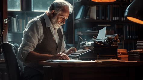 Free Writer At Work Image Elderly Writer Typewriter Download At