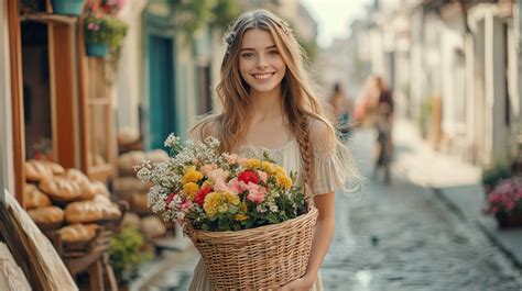 Free Joyful Floral Walk Image Woman Flowers Smiling Download At