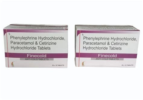 Phenylephrine Hydrochloride Paracetamol Tablet For Clinic 20 X10