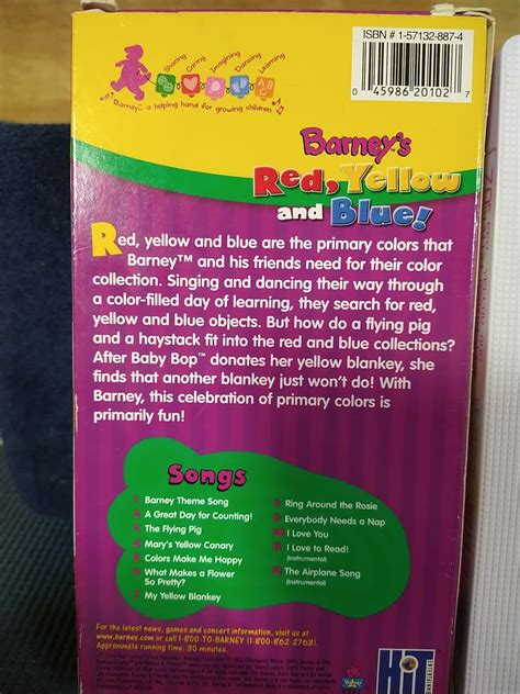 Barney Red Blue And Circles Too Vhs