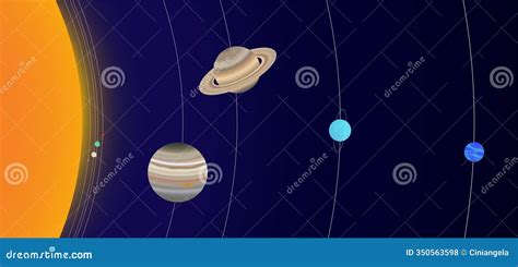 Sun And Planet Size Proportions Or Comparison Flat Illustration Of The Solar System The Size Of