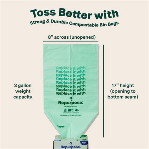 Compostable Small Bin Bag 3 Gal Repurpose