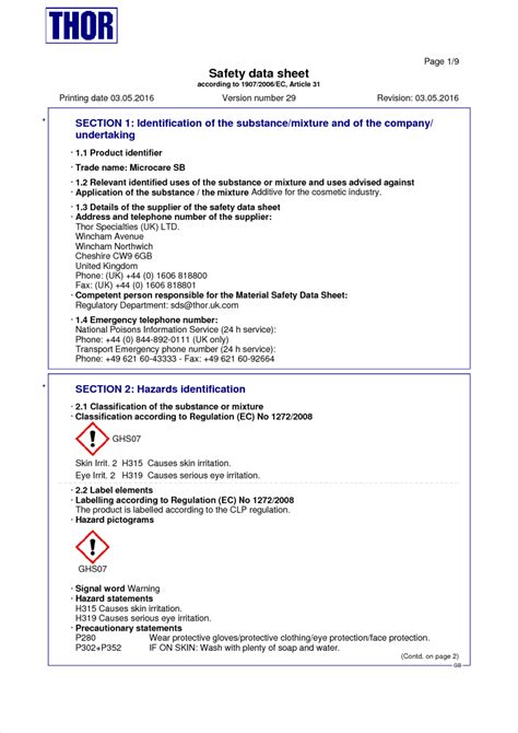 Microcare Sb Msds Download
