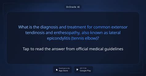 What Is The Diagnosis And Treatment For Common Extensor Tendinosis And Enthesopathy Also Known