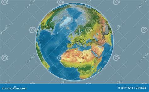 Globe Centered On France Topographic Map Stock Illustration