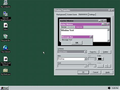 C Windows 95 Color Schemes In Order Rose