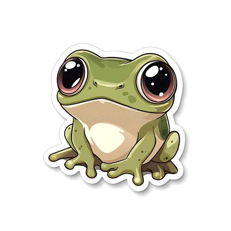 Kawaii Chibi Frog Sticker Design Stock Illustration Illustration Of Aesthetic Green 342060616