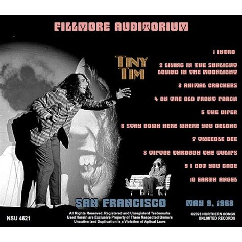 Live At The Fillmore Auditorium 1968 May 9th Ltd Cd De Tiny Tim Cd