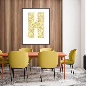 Letter H Wall Decor Yellow Letter H Print Printable Yellowletter H