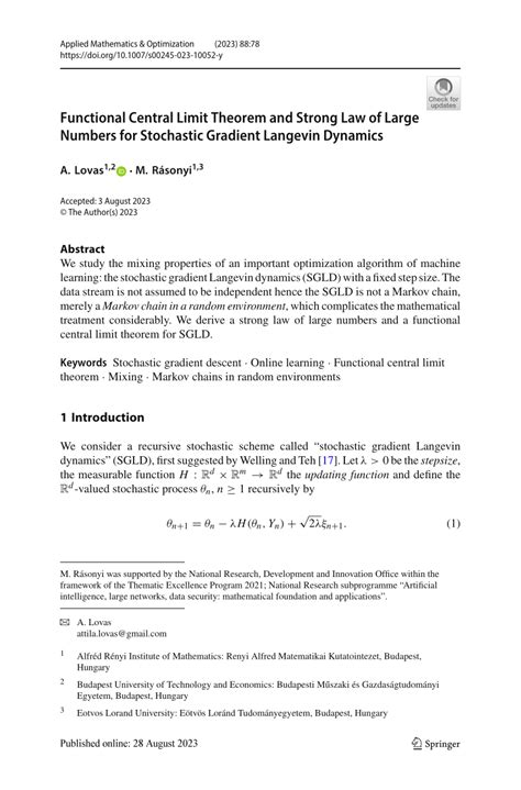 pdf functional central limit theorem and strong law of large numbers