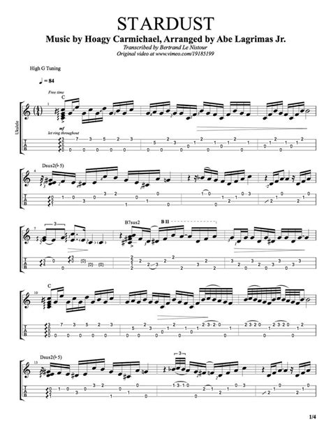 Uke Tab Stardust Hoagy Carmichael