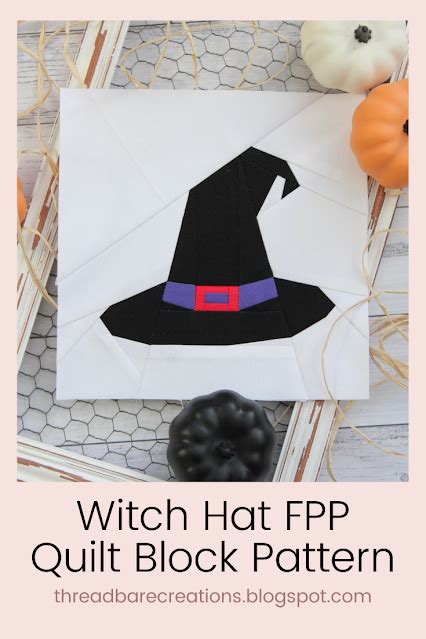 Witch Hat Fpp Quilt Block Pdf Pattern Quilt Blocks Halloween Quilt